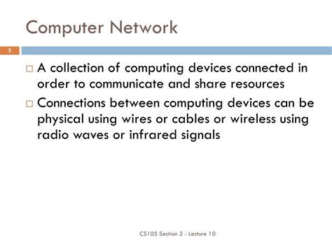 Ppt Cs105 Introduction To Computer Concepts Computer Networks 101