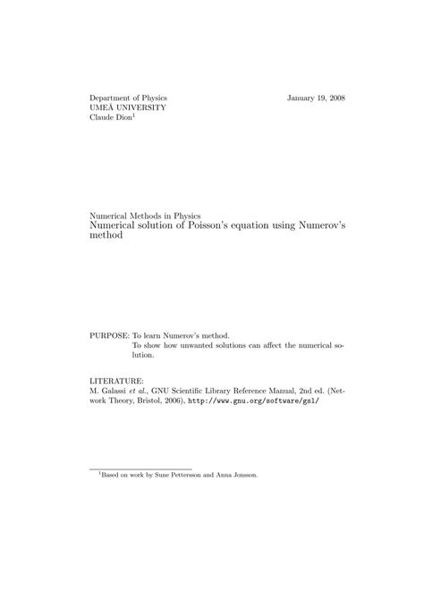 numerical solution of poisson s equation using numerov s method