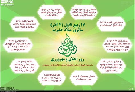 ۱۰ حدیث گهربار از رسول اکرم ص درباره اخلاق مداری و مهرورزی اینفوگرافیک