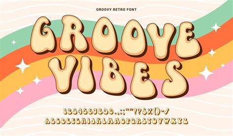 Vintage Groovy Font Psychedelic Groove Funky Type 46915383 Vector Art