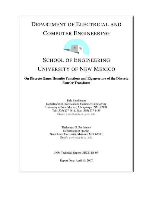 Pdf On Discrete Gauss Hermite Functions And Eigenvectors Of The Discrete Fourier Transform