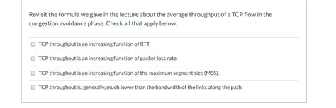 Solved Consider K TCP Flows Going Through The Same Link With Chegg Com