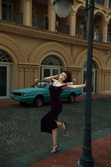 Ootd纯欲风紫色长裙！许嵩说的对