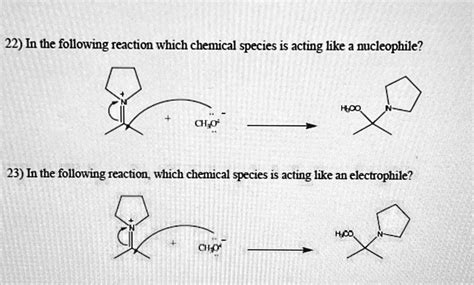 In The Following Reaction Which Chemical Species Is Acting Like A Nucleophile In The Following