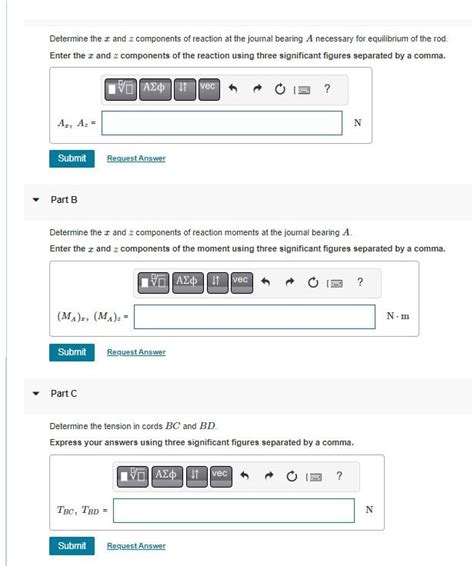 Solved Determine The X And Z Components Of Reaction At The Chegg