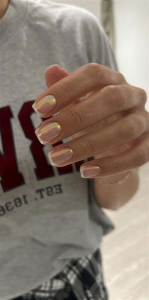 40 Brilliant Chrome Nail Art Designs Donut Glazed Chrome French Tips
