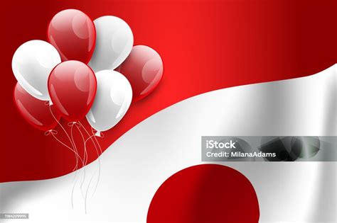 일본 국가 개념입니다 지역 일본 휴일 독립 기념일 쇼와 황제 생일 국립 재단을위한 배너 또는 포스터 풍선과 빨간색과 흰색 플래그입니다 벡터 그림입니다 Emperor Of