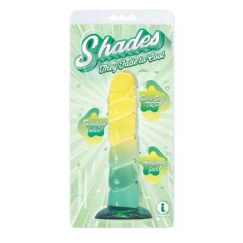 Shades 7 5 Swirl Suction Cup Dildo Yellow Mint Sex Toy Hotmovies