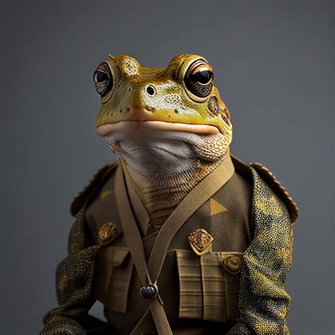 Premium Ai Image Realistic Lifelike Frog Toad In Army Military Navy