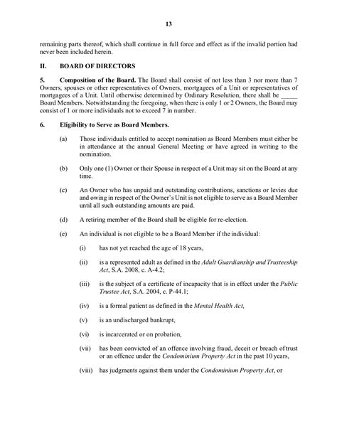 Alberta Condominium Corporation Bylaws