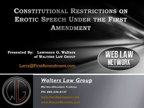 PPT Constitutional Restrictions On Erotic Speech Under The First Amendment PowerPoint