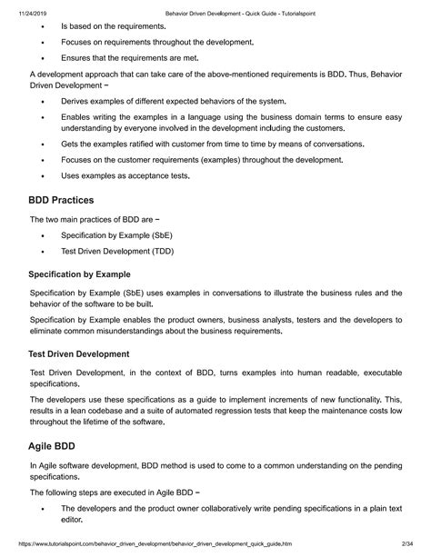 SOLUTION Bdd Quick Guide Pdf Studypool