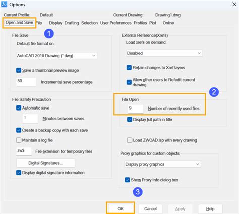 ★how to set up the recently used files list in zwcad technical
