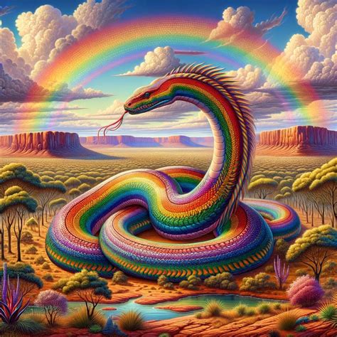 Majestic Rainbow Serpent In Australian Outback Ai Art