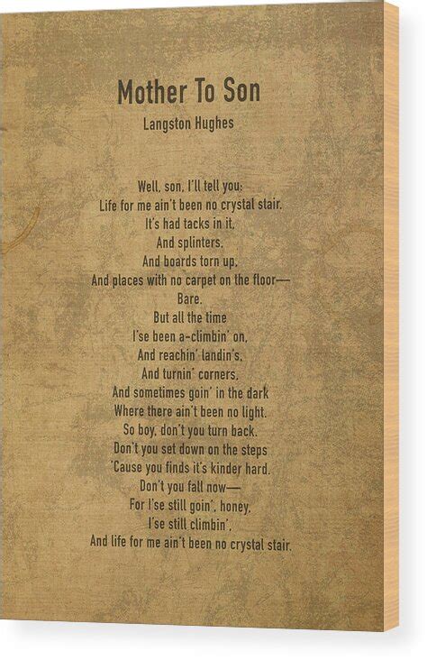Poesie Di Langston Hughes Madre A Figlio Mother To Son By Langston