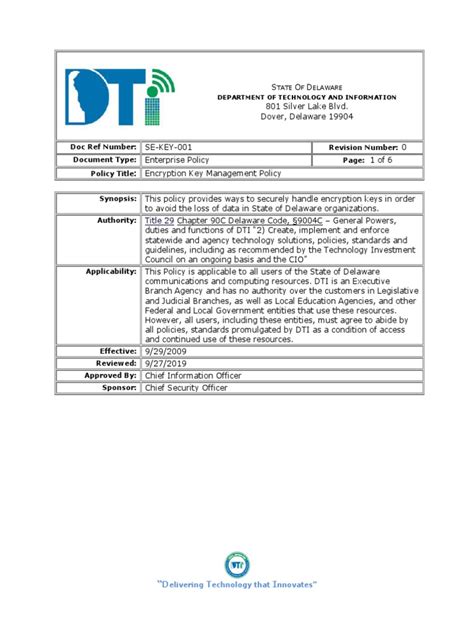 encryption key management policy pdf