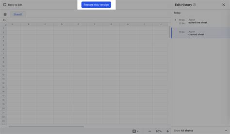Use Edit History In Sheets
