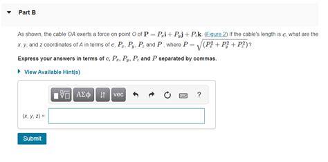 Solved Part A As Shown A Force Vector F With A Magnitude Of Chegg