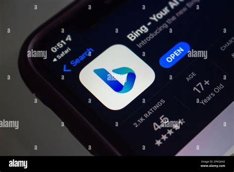 Vancouver Canada Apr 7 2023 Microsoft Bing Icon Seen In App Store