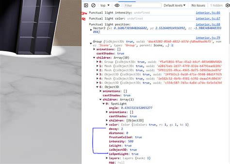 how do i access features of punctual lights in glb so i can edit them in threejs questions