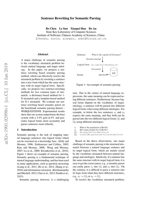 Pdf Sentence Rewriting For Semantic Parsing
