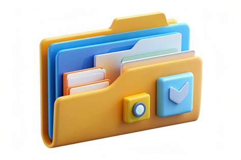 3d Document Folder For Management Multimedia File Document Work On Project Plan 3d Image And