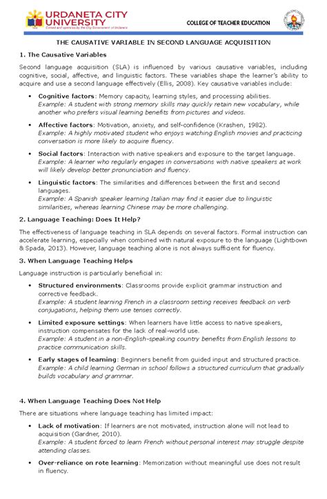 CET Midterm Handout Causative Variables In Second Language