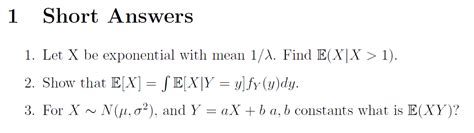 Solved Let X Be Exponential With Mean 1 Lambda Find E X X Chegg Com