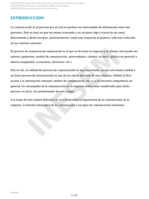 03 La Comunicación En La Empresa 1 Decrypted Pdf Comunicación