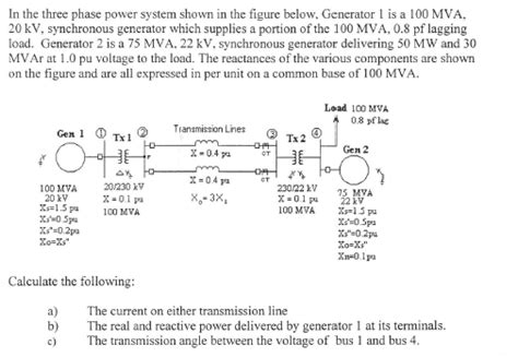 Solved In The Three Phase Power System Shown In The Figure