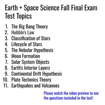 Cosmology Earth Systems St Semester Midterm Exam Q Includes Mod