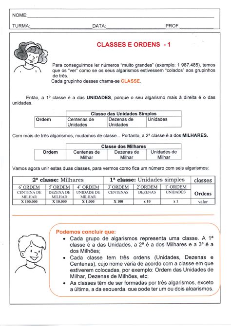 Matemática Classes E Ordens 1 · Alfabetização Blog
