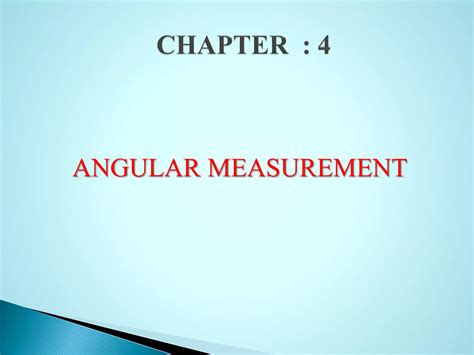 Angular Measurement PPT