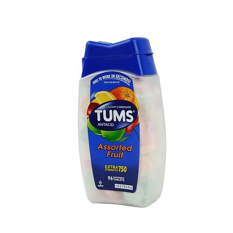 Tums Ultra 750 Antacid Tablets Assorted Fruit 96 Tablets Arogga