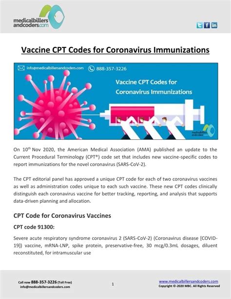 Ppt Vaccine Cpt Codes For Coronavirus Immunizations Powerpoint