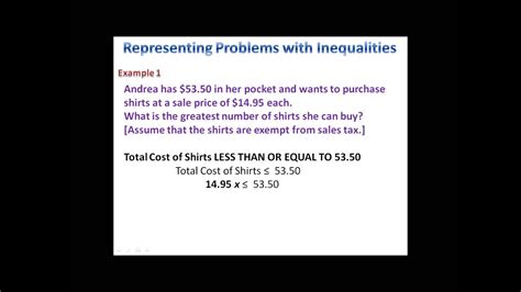 Solving Inequalities Word Problems YouTube