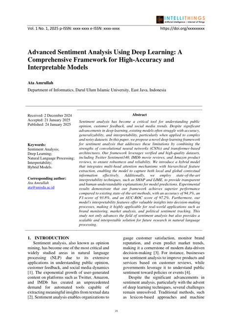 Pdf Advanced Sentiment Analysis Using Deep Learning A Comprehensive