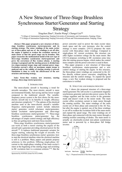 Pdf A New Structure Of Three Stage Brushless Synchronous Startergenerator And Starting Strategy