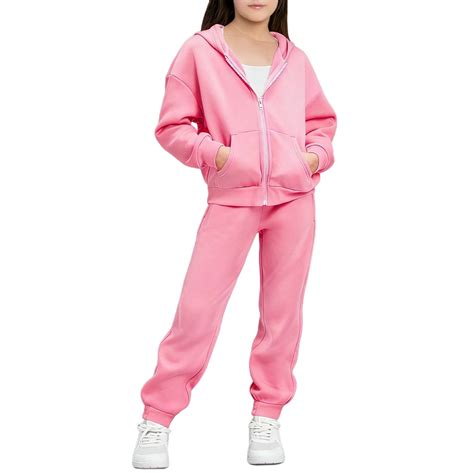 Fall Outfits For Girls 2025 Fashion Solid Long Sleeve Zipper Sweatshirt