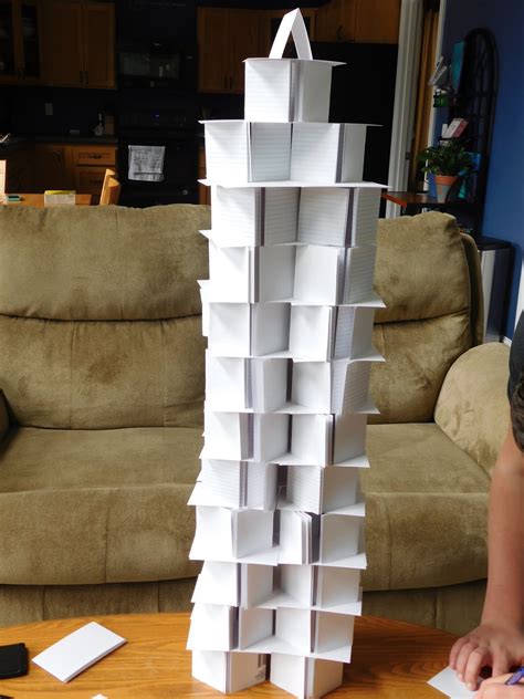 100 Days Of Science 68 Index Card Tower