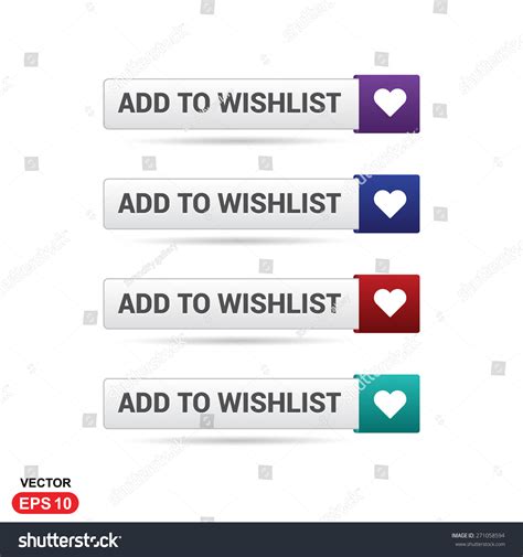 imágenes de Wishlist button Imágenes fotos y vectores de stock Shutterstock