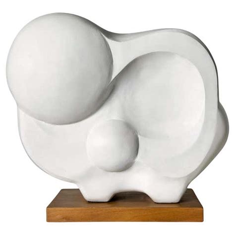 Modernist Abstract Freeform Artist Signed White Plaster Organic
