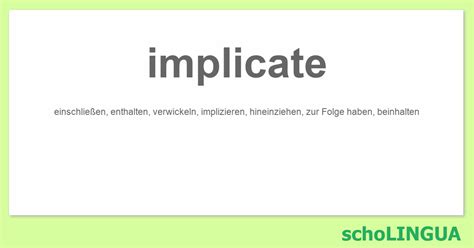 Implicate Konjugation Des Verbs Implicate SchoLINGUA