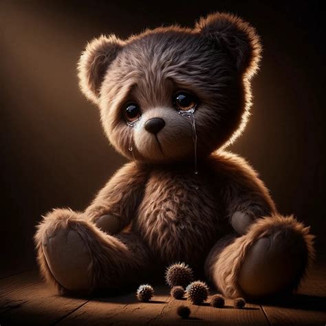 Download Ai Generated Teddy Bear Sad Royalty Free Stock Illustration