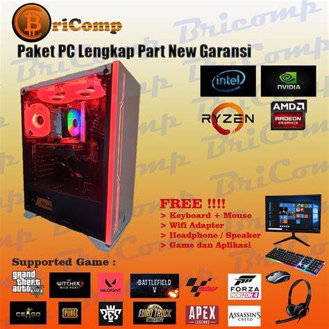 Jual Pc Gaming Design Lengkap Monitor Inch Core I Gtx Ti Shopee Indonesia