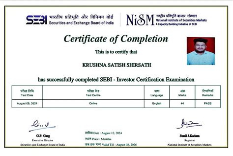 Krushna Shirsath On Linkedin Finance Sebi Nism