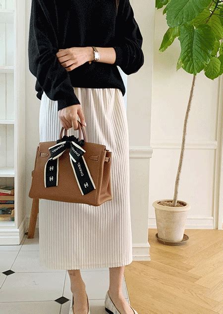 벨로아 골지 미디 스커트 3 Color 미샵