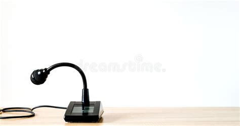 The Black Desktop Microphone Wakes Up And Turns His Head Front View Stock Footage Video Of