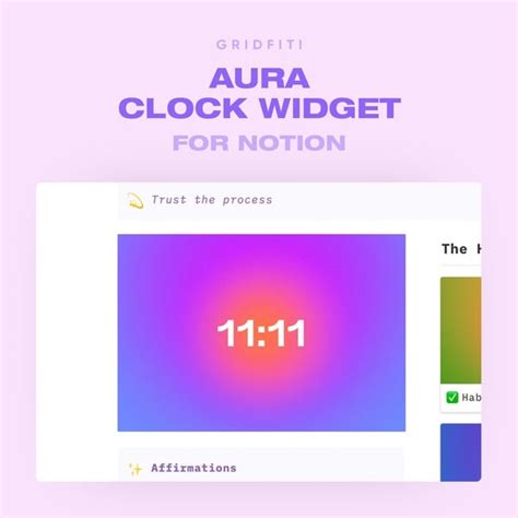 Aura Clock Aesthetic Notion Widget Course Discount Codes