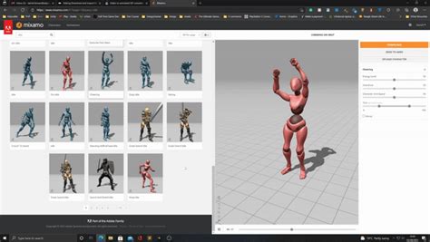 download and import mixamo animations for your humanoid character in